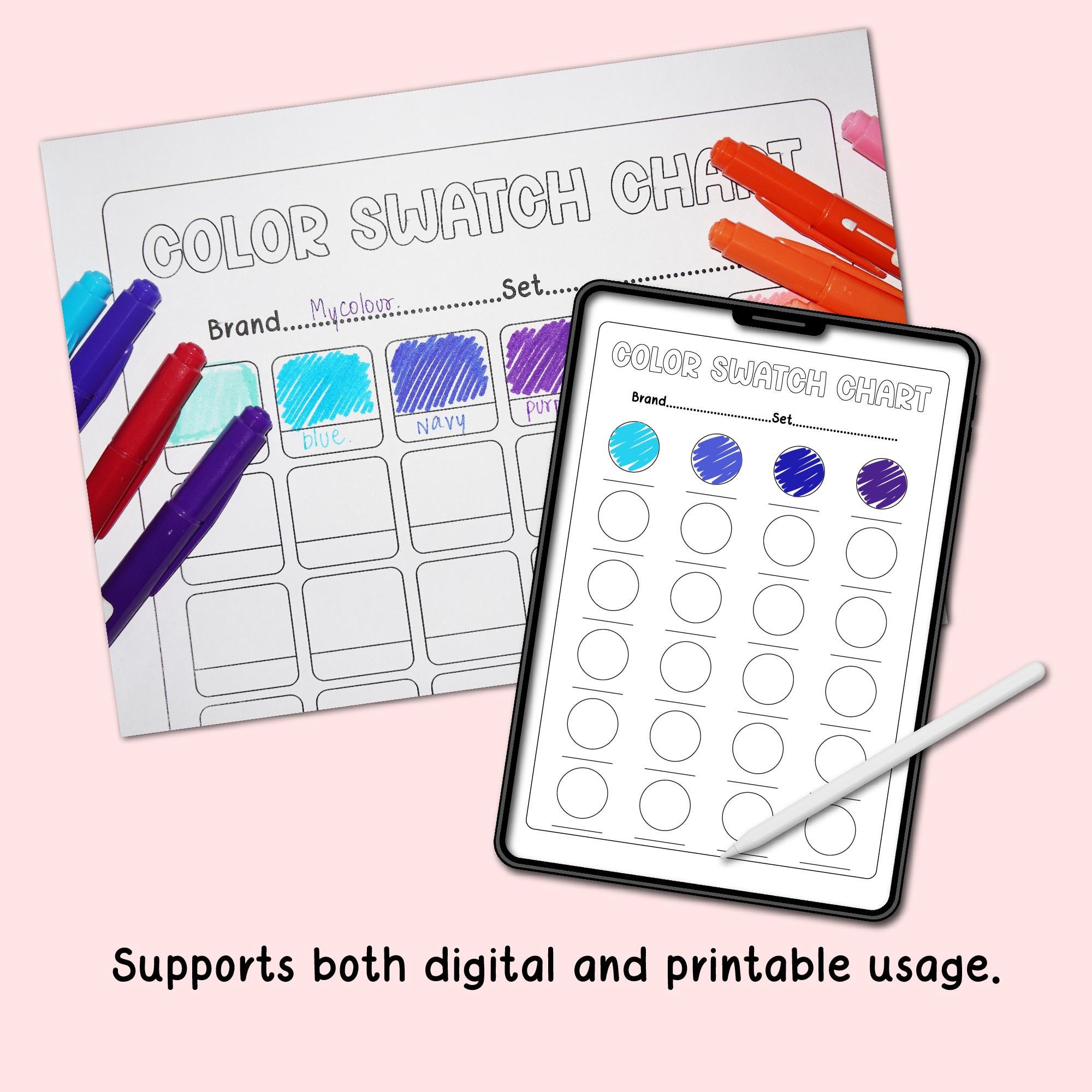 Printable Color Swatch Bundle – 45 Pages, A4 and US Letter Sizes ...