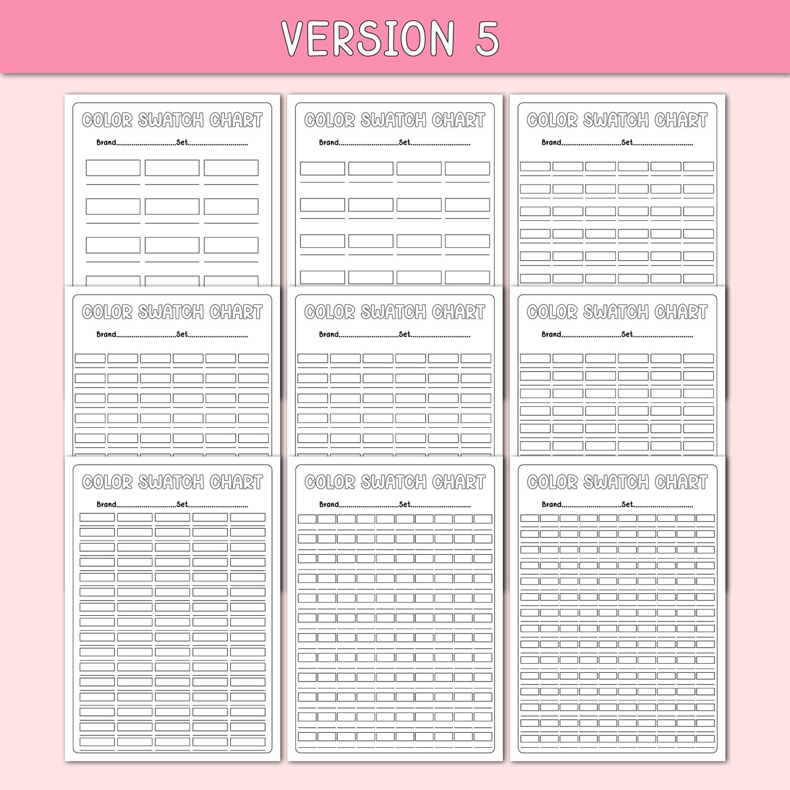 Printable Color Swatch Bundle – 45 Pages, A4 and US Letter Sizes ...