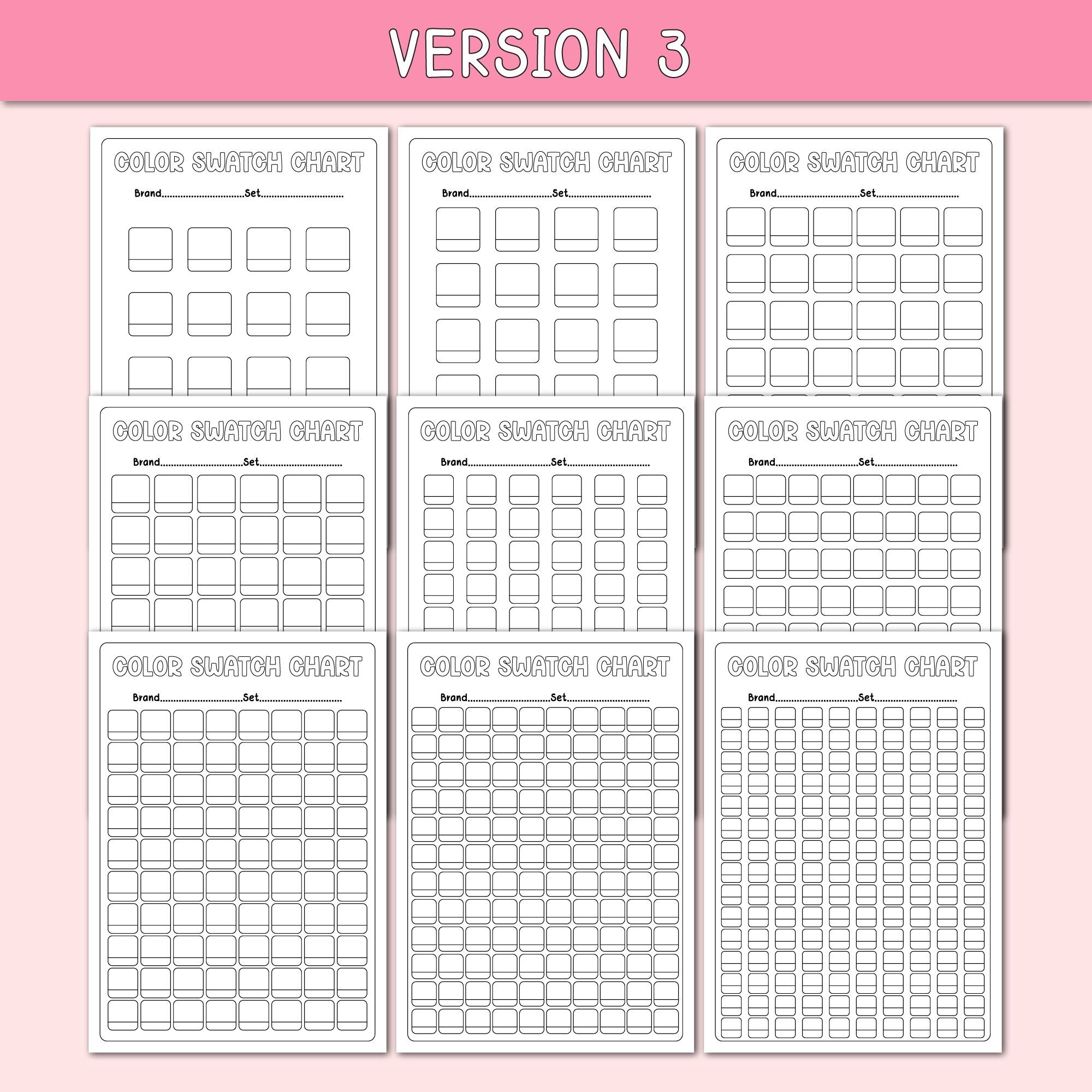 Printable Color Swatch Bundle – 45 Pages, A4 and US Letter Sizes ...