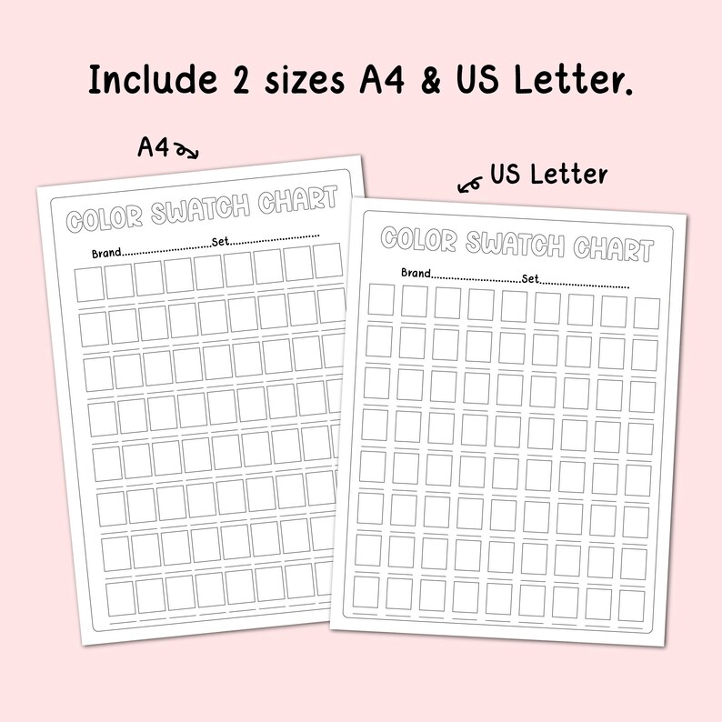 Printable Color Swatch Bundle – 45 Pages, A4 and US Letter Sizes ...