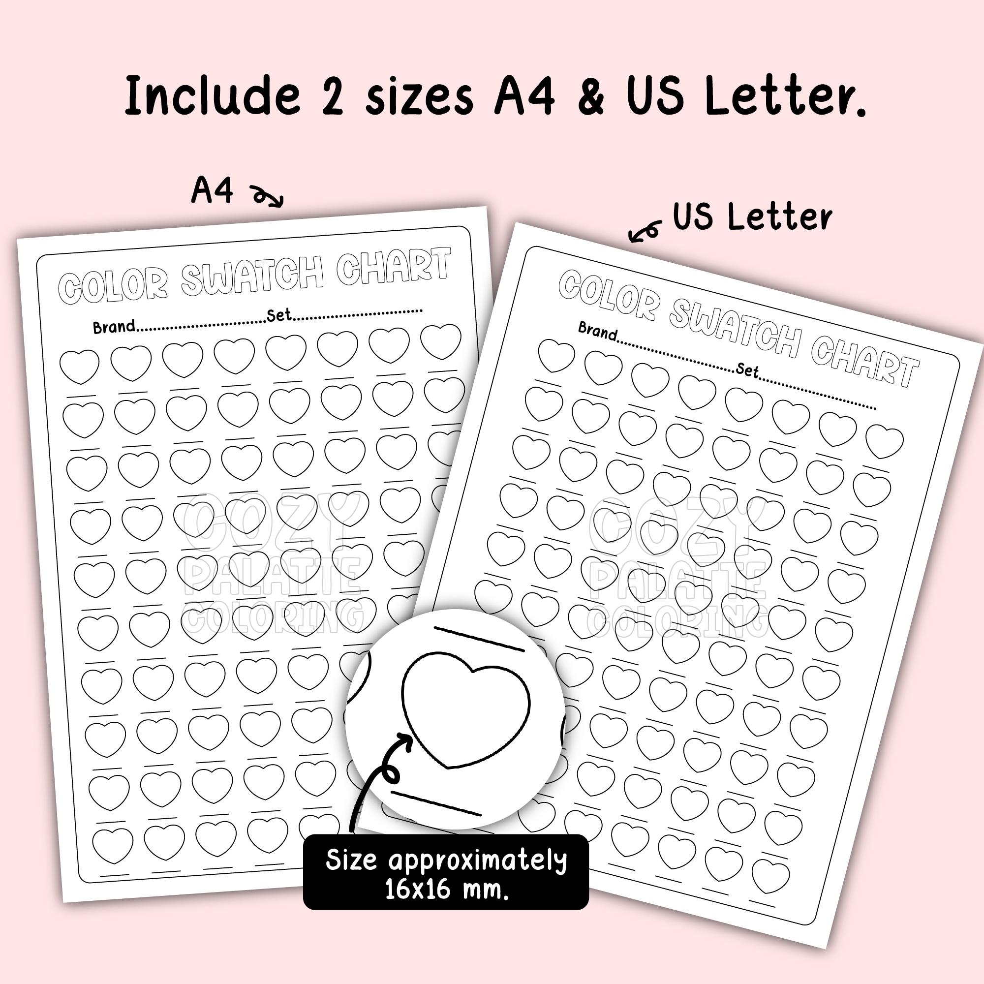 Kawaii Color Swatch Chart Templates, Cute Swatch Shape, 12 Templates ...