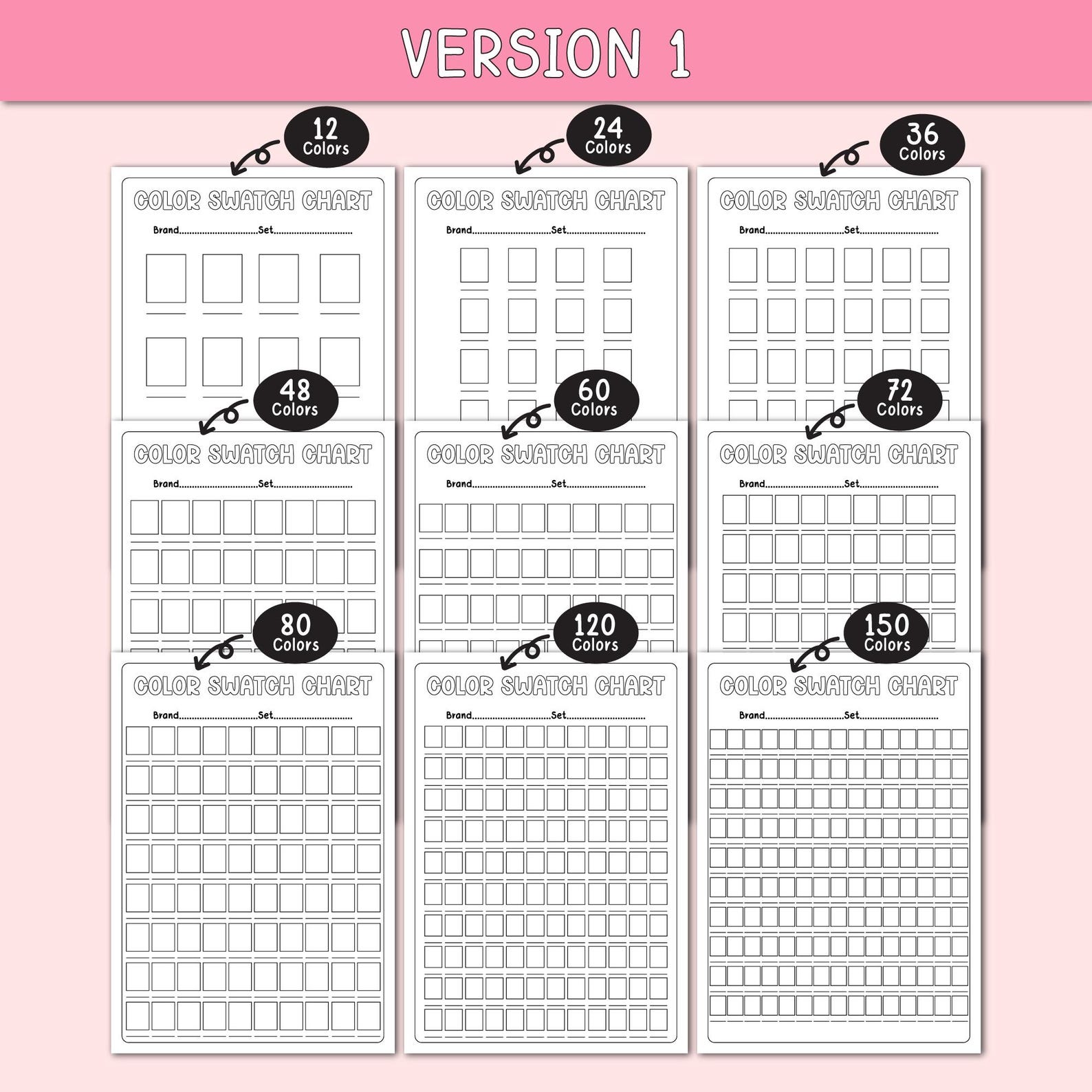 Printable Color Swatch Bundle – 45 Pages, A4 and US Letter Sizes ...