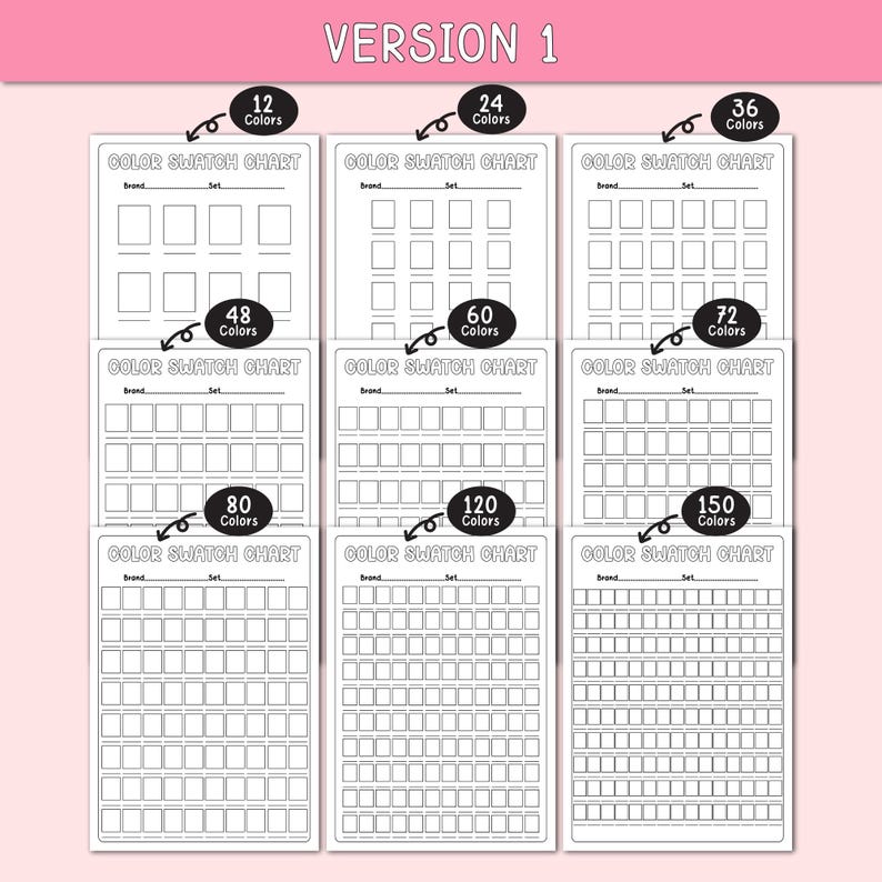 Printable Color Swatch Bundle – 45 Pages, A4 and US Letter Sizes ...