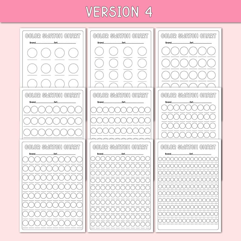 Printable Color Swatch Bundle – 45 Pages, A4 and US Letter Sizes ...