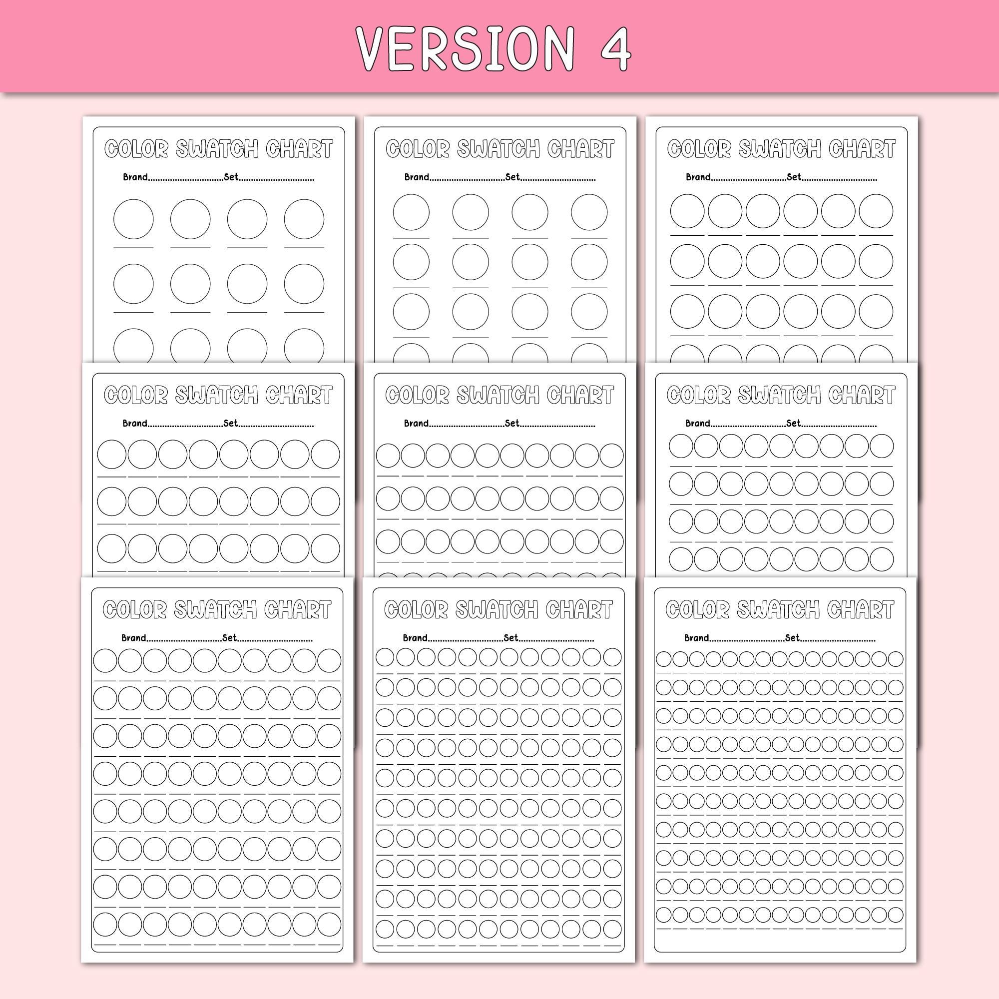 Printable Color Swatch Bundle – 45 Pages, A4 and US Letter Sizes ...