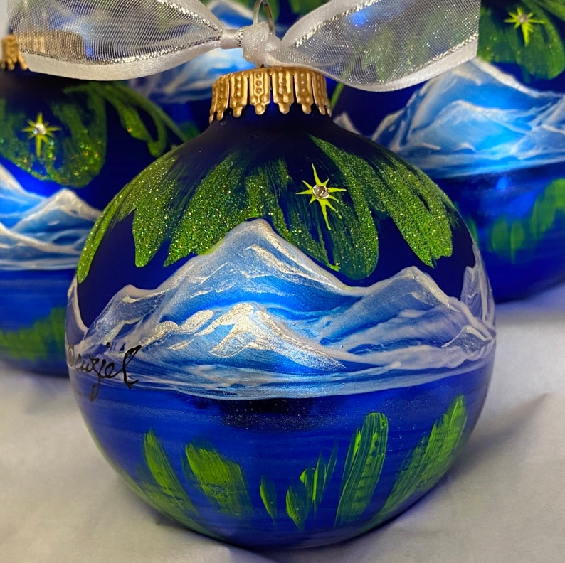 Northern Lights Reflections Personalized Hand-painted Ornament | Etsy