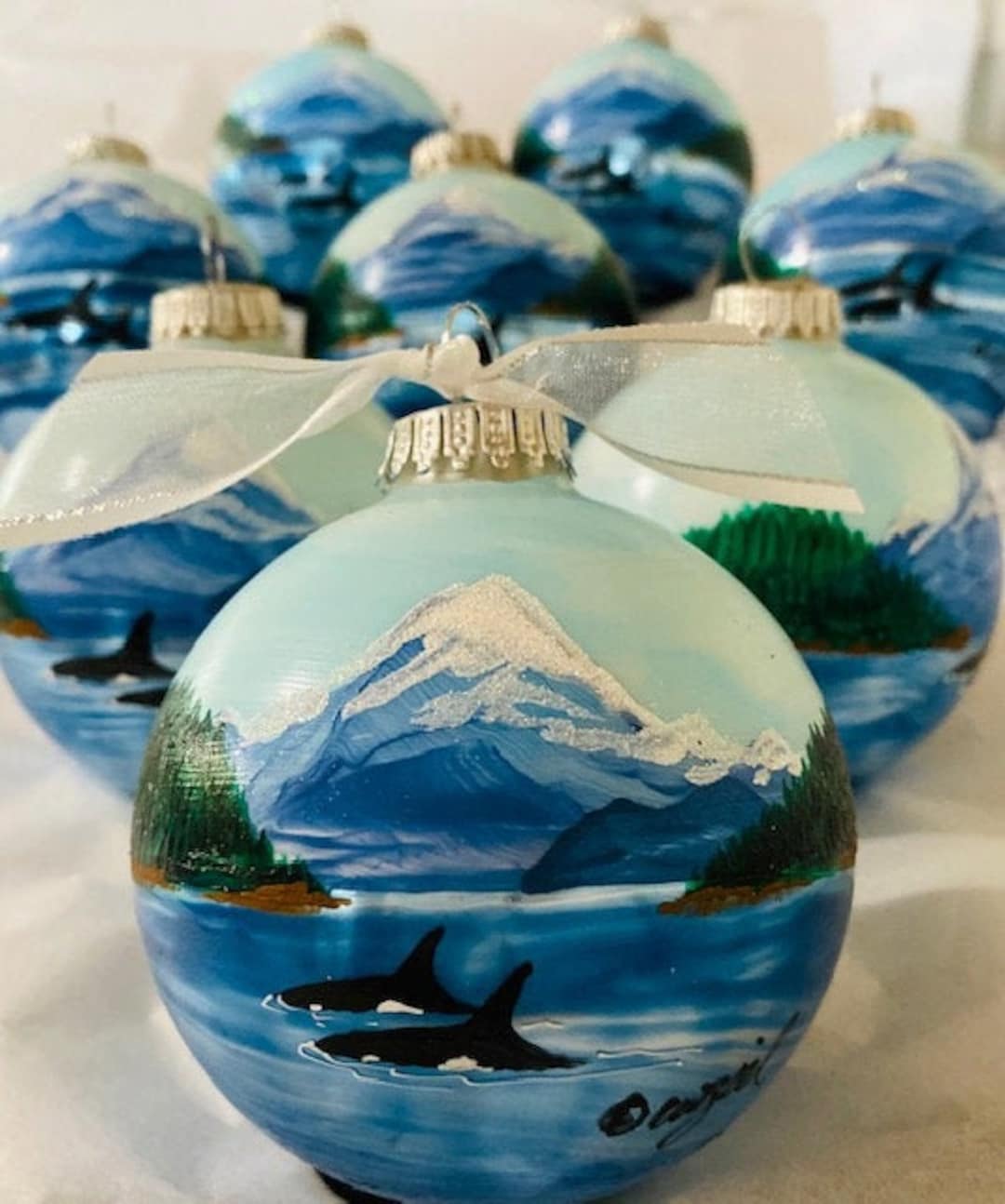 ORCA PASS Personalized Hand-painted Glass Ball Ornaments orca Whale ...
