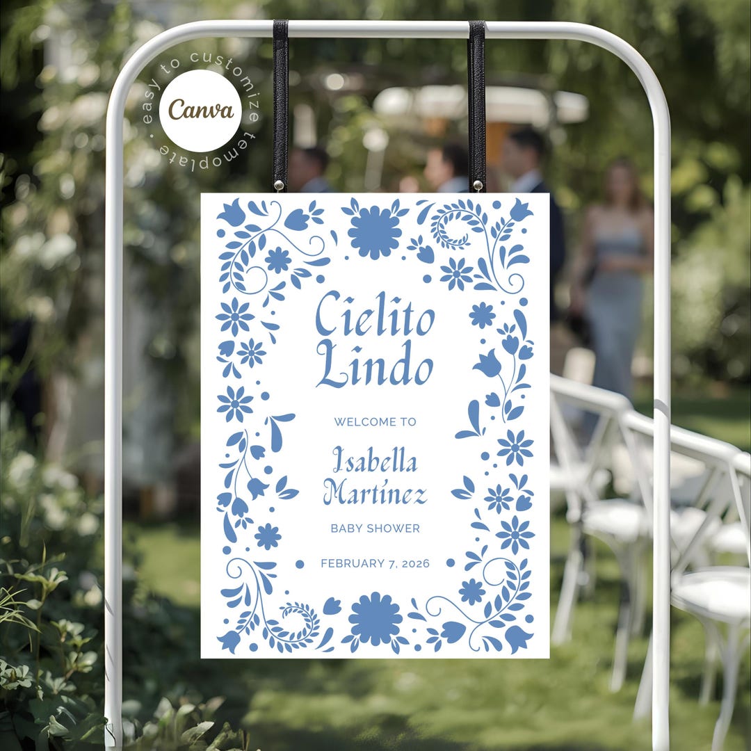 Cielito Lindo Baby Shower Welcome Sign, Editable Papel Picado Poster ...