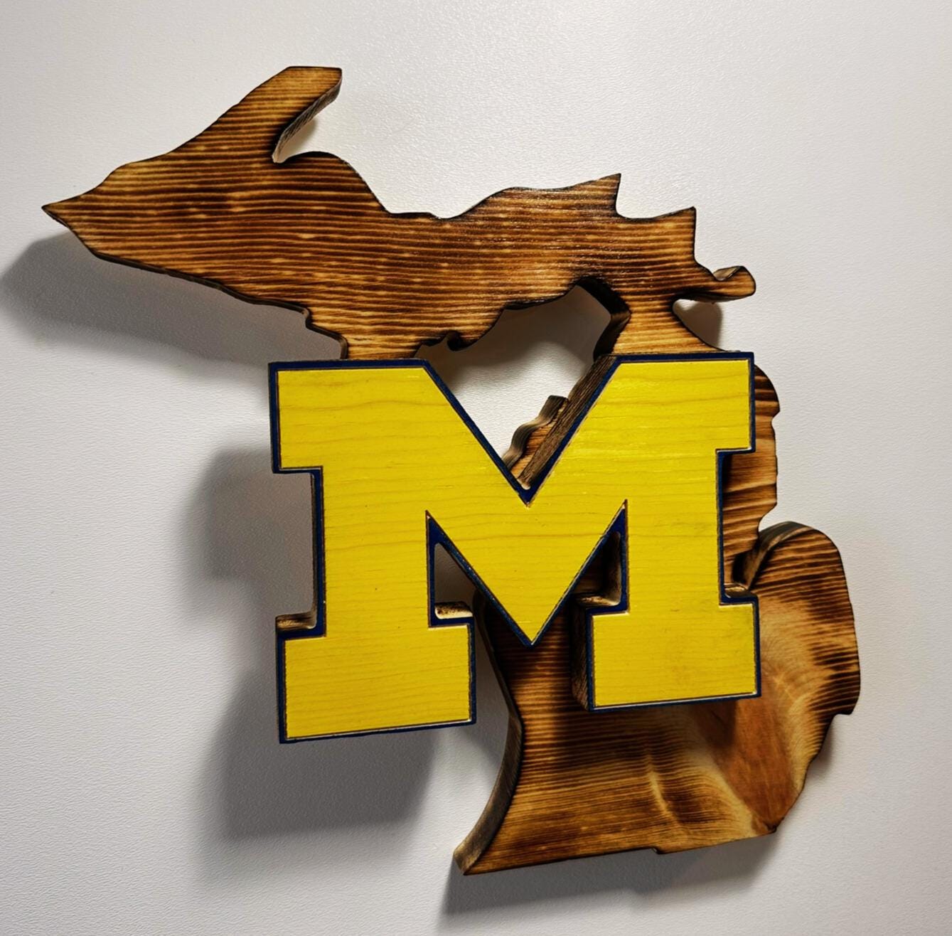 Rustic Michigan Wolverines State Sign – Wooden Michigan Wall Art | U of ...