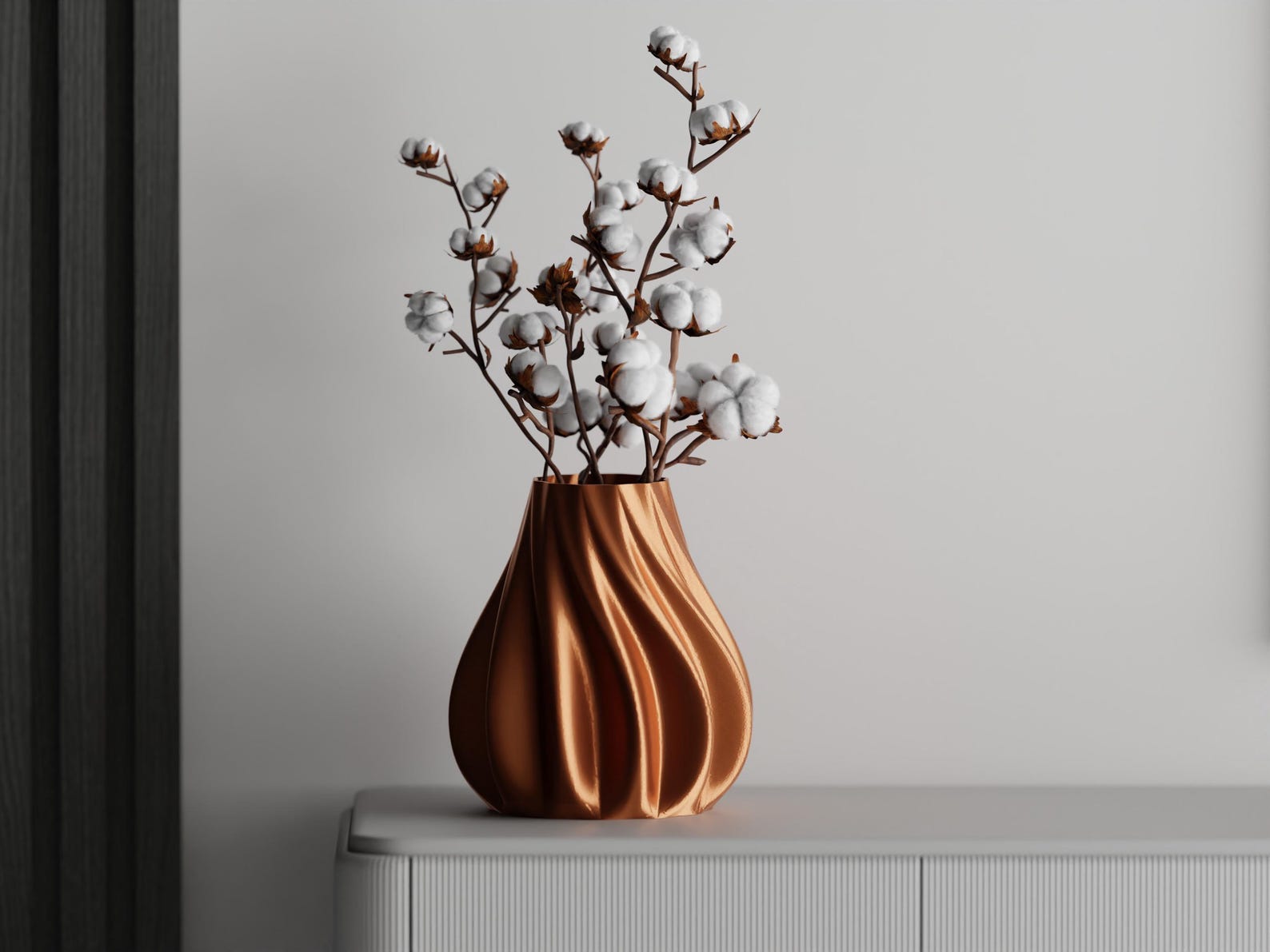 Smooth Ribs Curved Low Vase – Modern Elegance for Your Home | Multiple ...