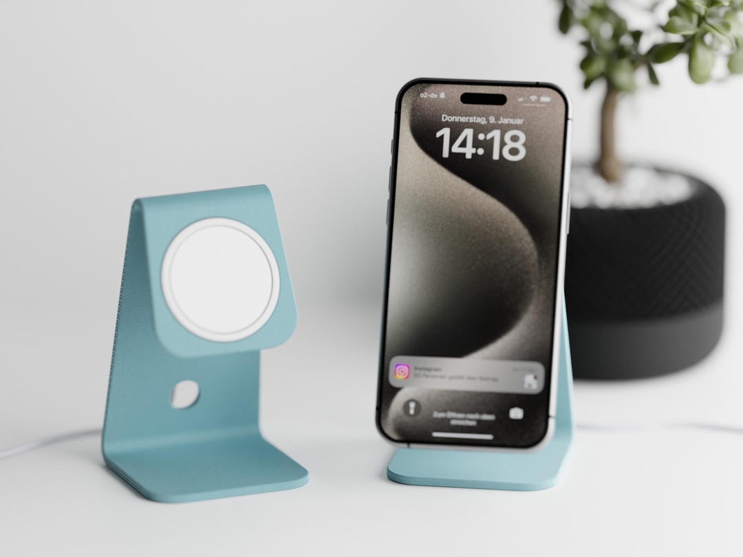 3d-printed Minimalist Phone Stand | Optional Magsafe Phone/airpods ...