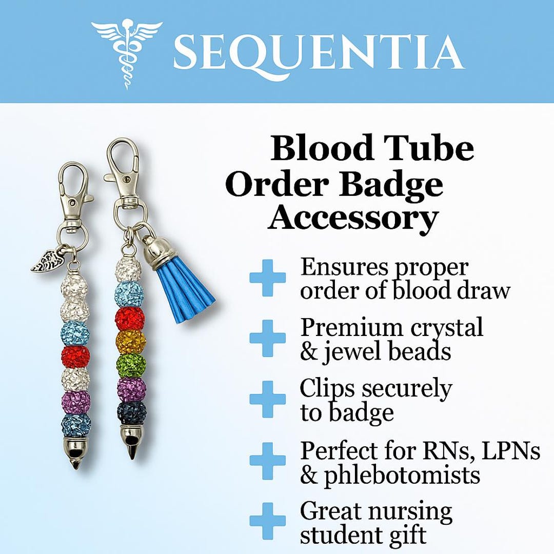 Sequentia Blood Tube Order Reminder | Premium Phlebotomy Badge ...