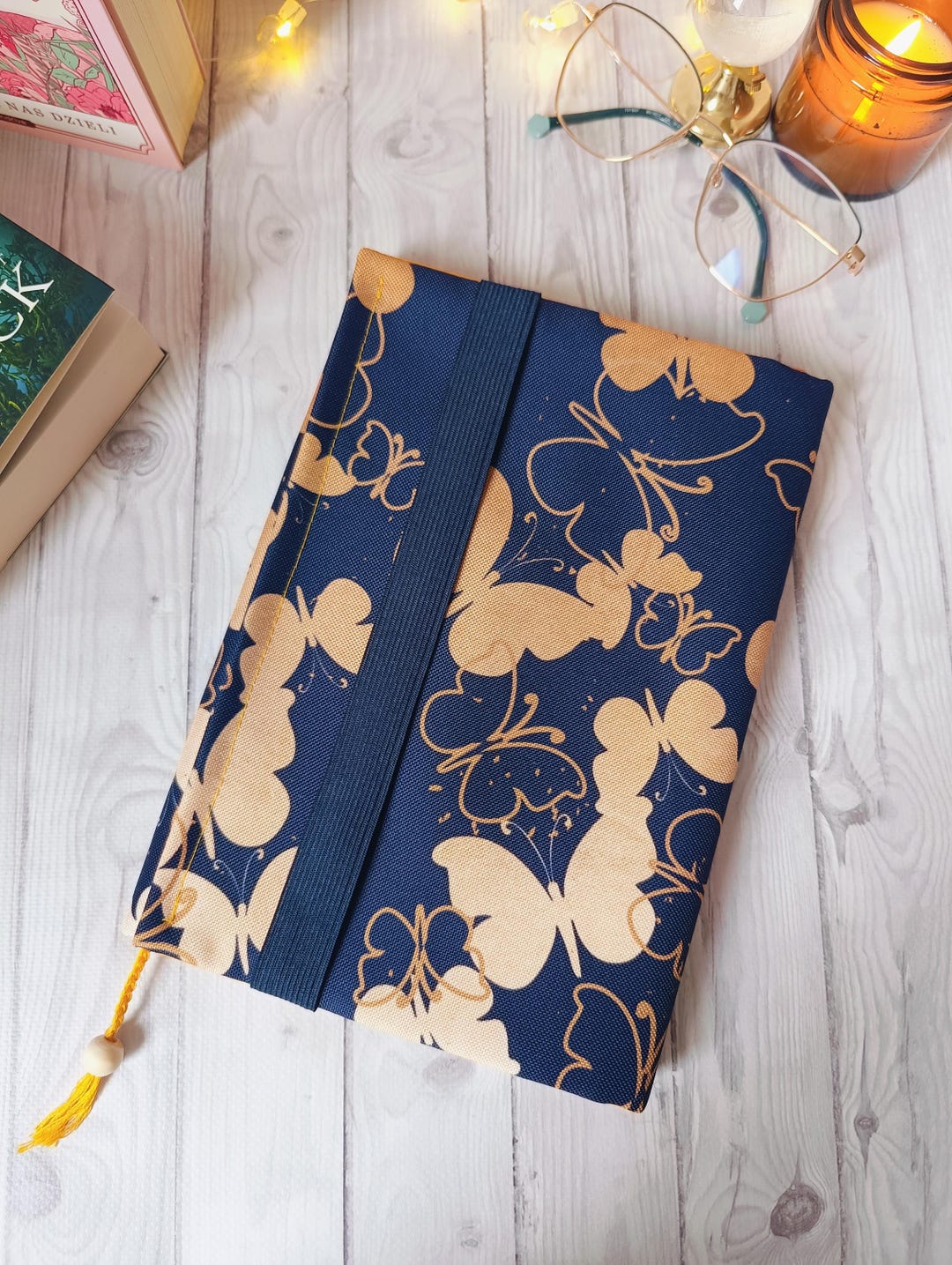 Book Cover Adjustable Wrap-around Book Protection Handmade Book Case ...