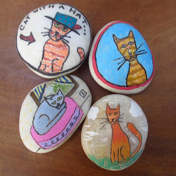 Painted Rocks Cats - Etsy