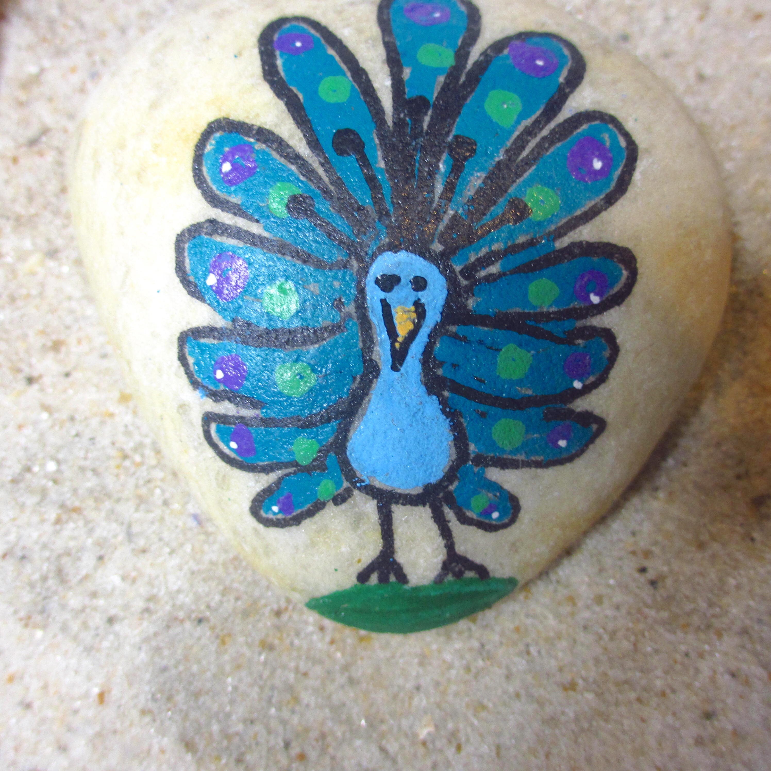 Peacocks Rock Art Rocks Painted Rocks - Etsy