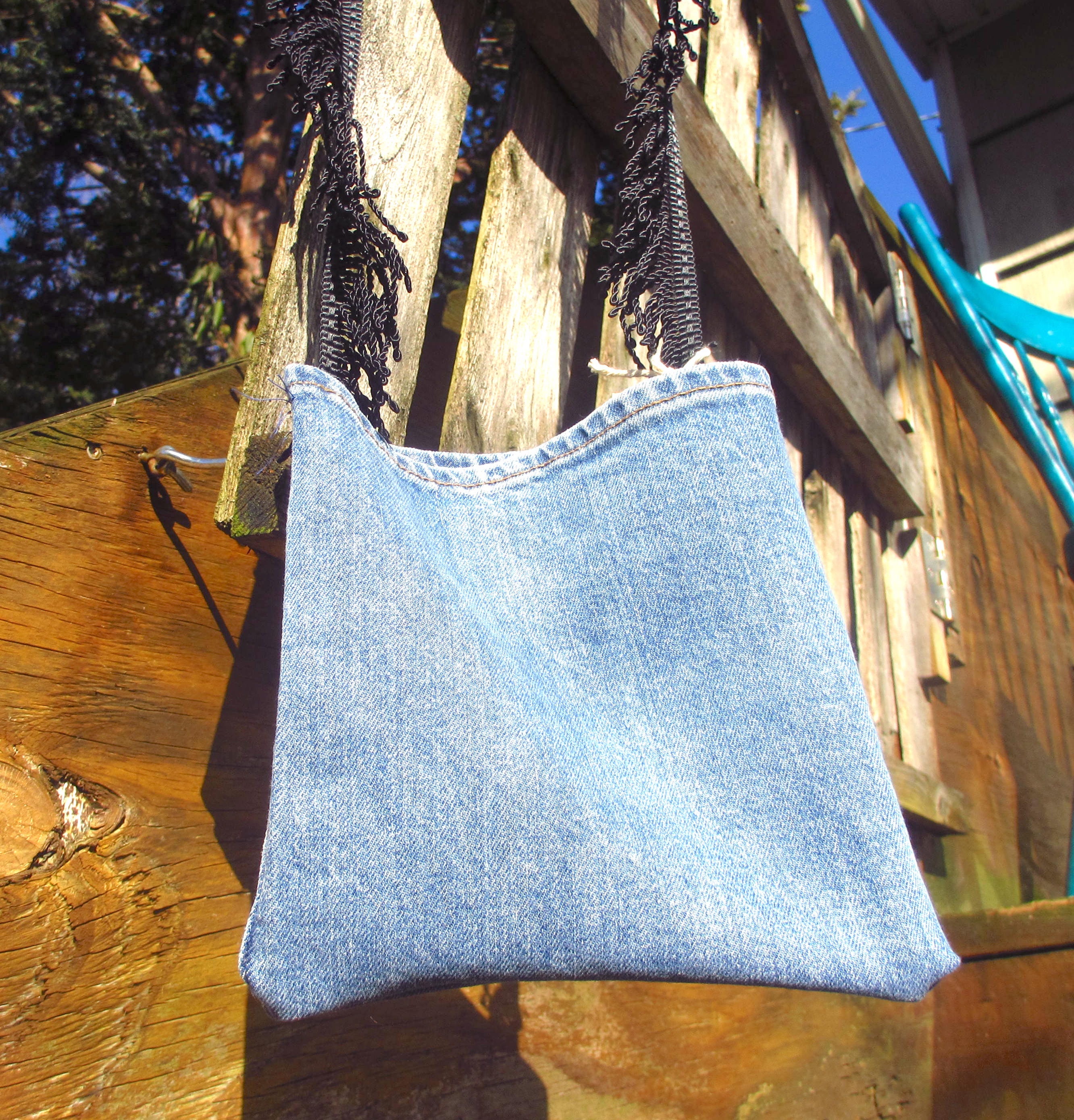 Perfectly Imperfect Upcycled Denim and Fringe Crossbody Bag - Etsy