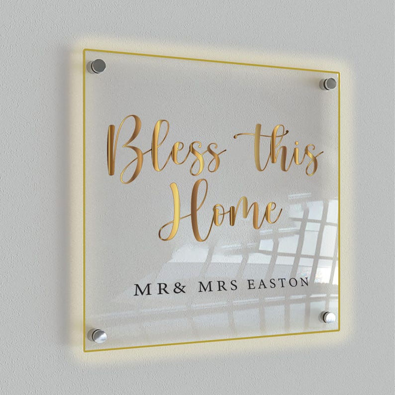 3D Acrylic Family Name Sign, Farmhouse LED Decor, Anniversary Gift ...