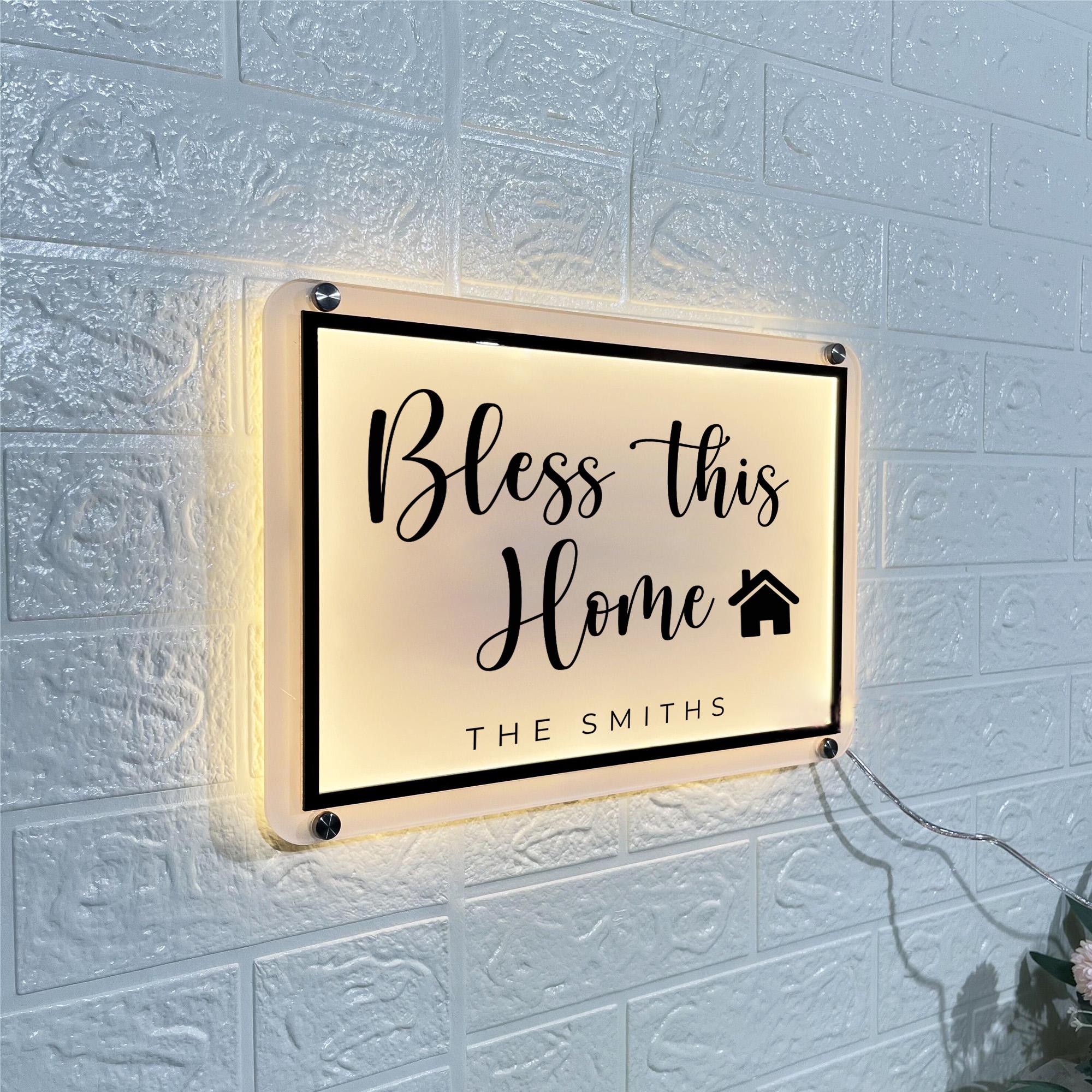 3D Acrylic Family Name Sign, Farmhouse LED Decor, Anniversary Gift ...