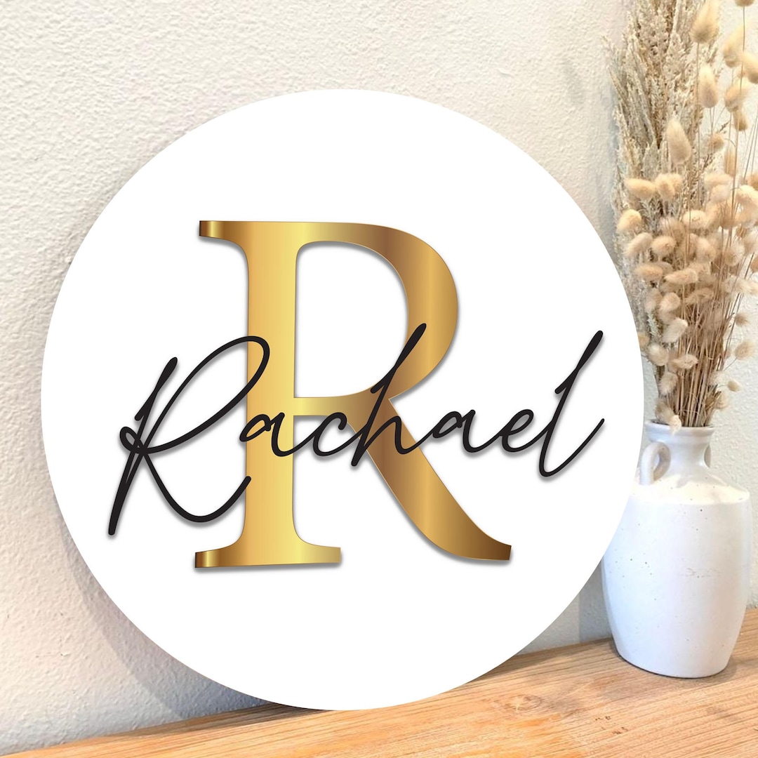 Custom Initial Name Acrylic Sign, Personalized Family Name Sign, Custom ...