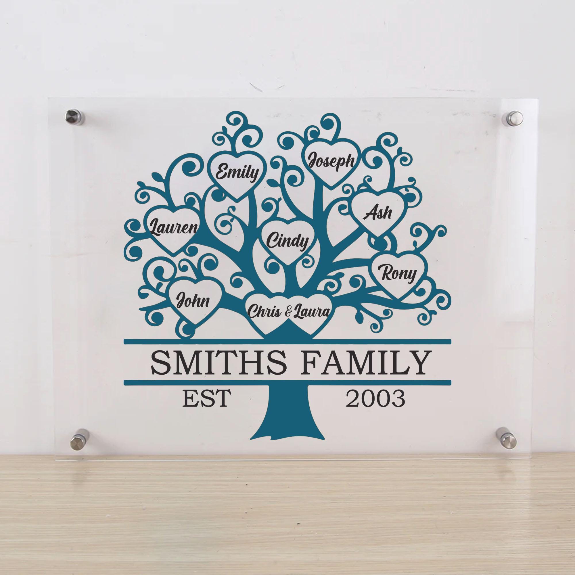 Personalized Family Tree of Life Sign, Custom Acrylic Est Sign With ...