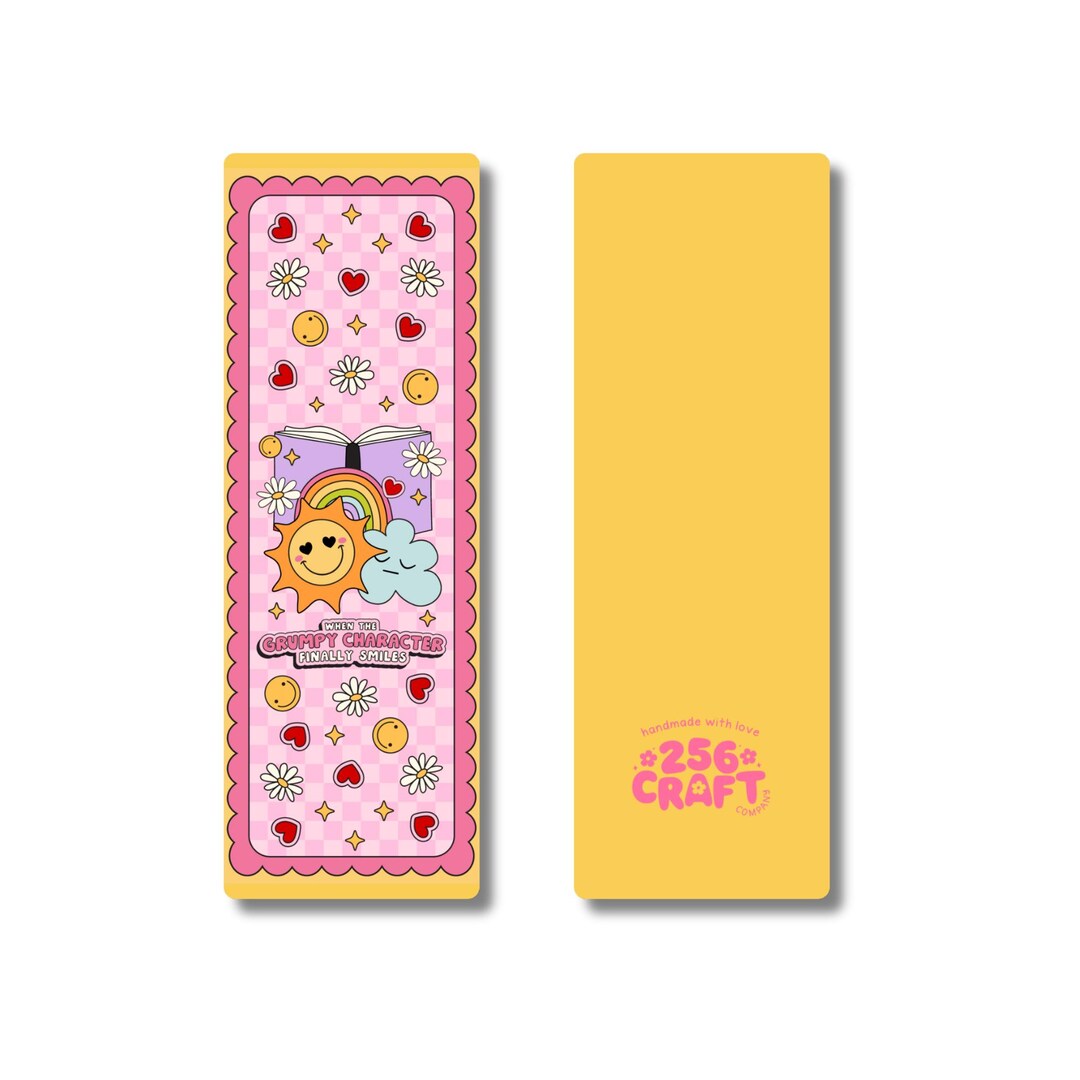 When the Grumpy Character Finally Smiles Bookmark, Linen Romance Trope ...