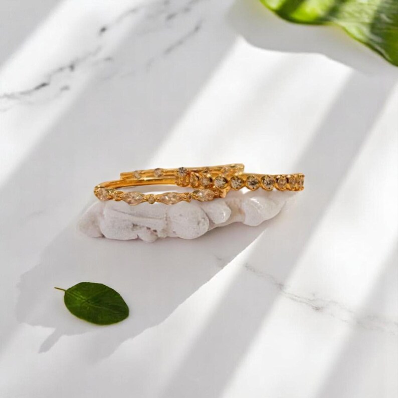 Gold Crystal Stacking Ring Set - Dainty Gemstone Rings by Caitlyn ...