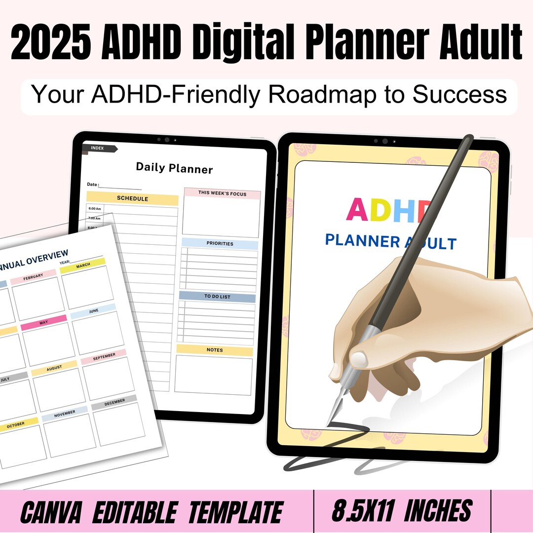ADHD Digital Planner | 2025 Digital Planner, ADHD Planner, Goodnotes ...