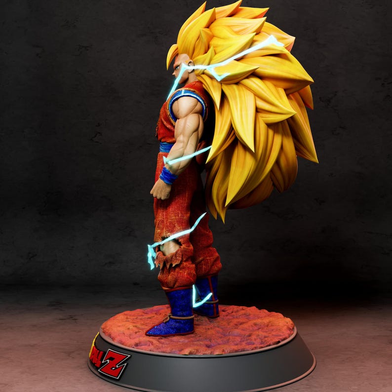 Archivo STL 3D de Goku Super Saiyan: diseño detallado de alta calidad ...