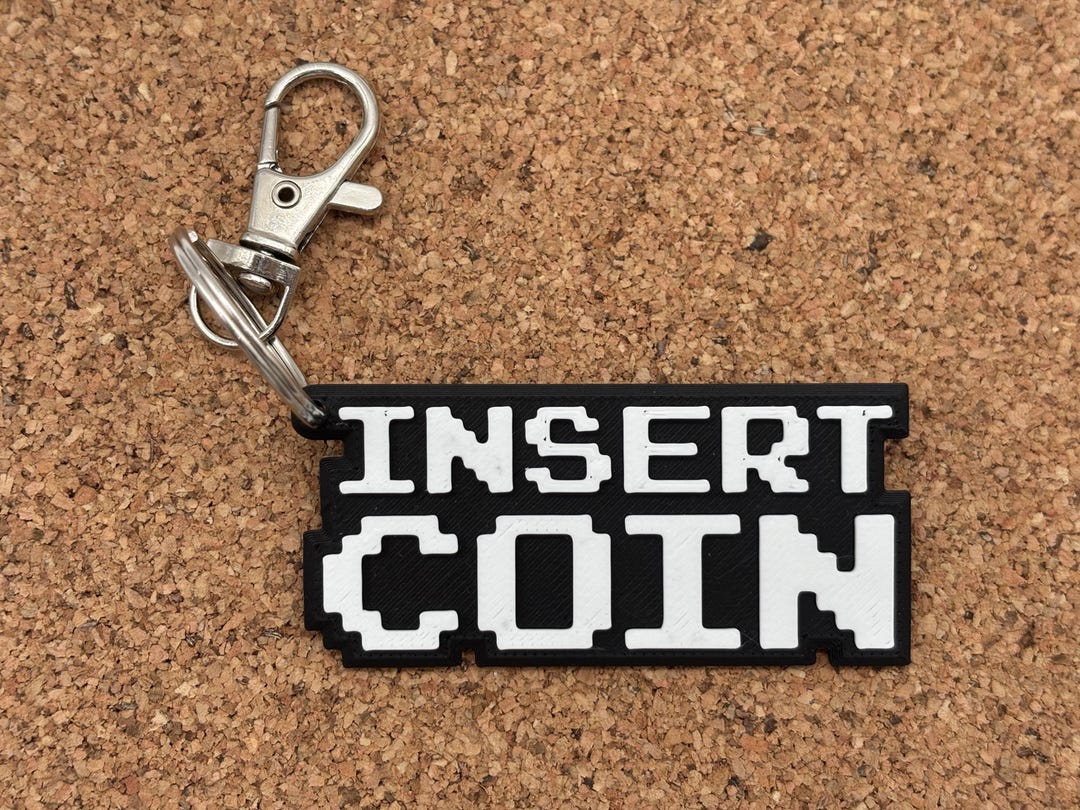 Insert Coin Keychain, Retro Game Keychain, Pixel Art Keychain, Arcade ...