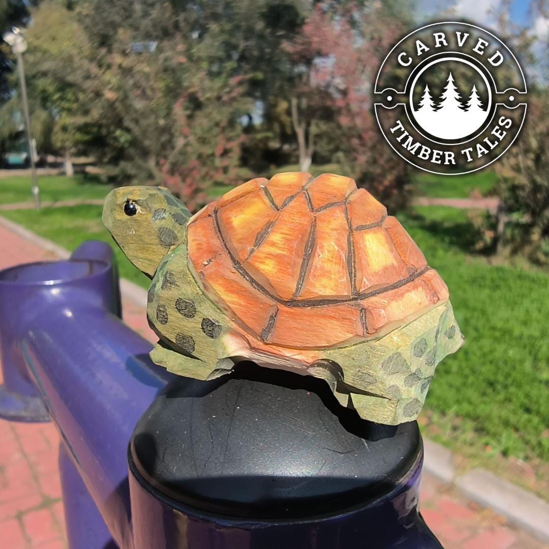 Hand Carved Wooden Turtle Figurine | Unique Wood Sculpture | Eco ...