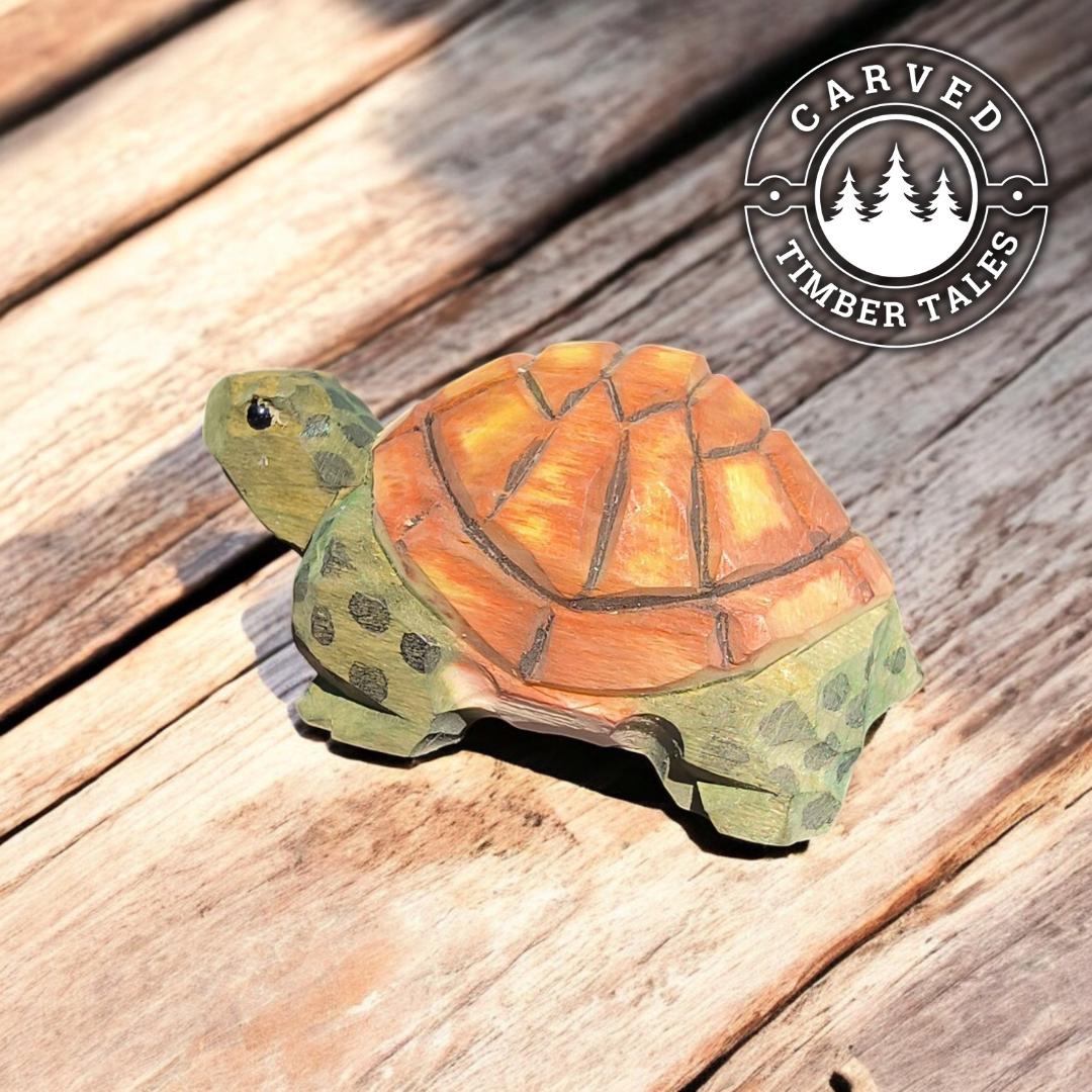 Hand Carved Wooden Turtle Figurine | Unique Wood Sculpture | Eco ...