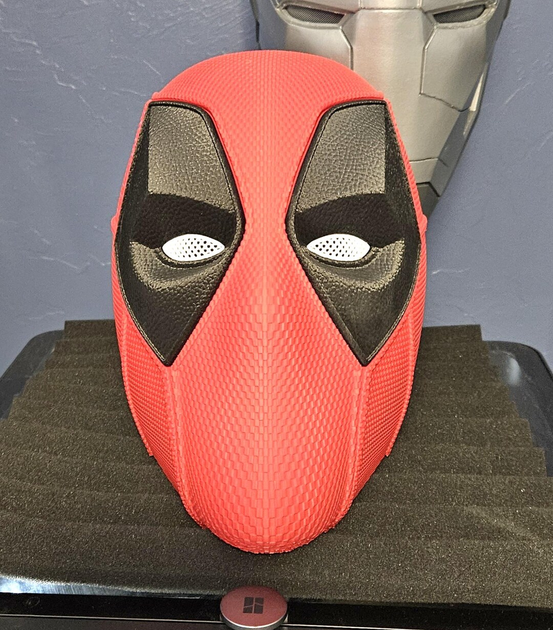 3D Printed Wearable Deadpool Helmet. Sectioned With Magnets and Mesh ...