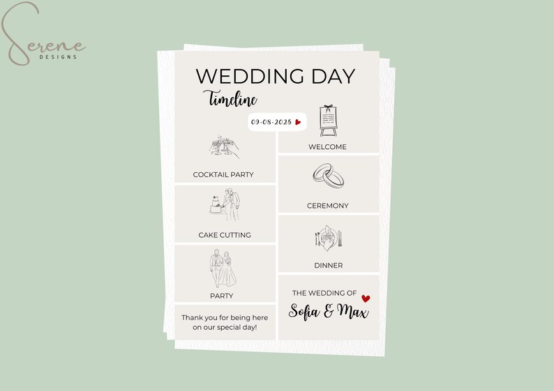 Wedding Day Timeline | Editable Wedding Schedule Template | Wedding ...