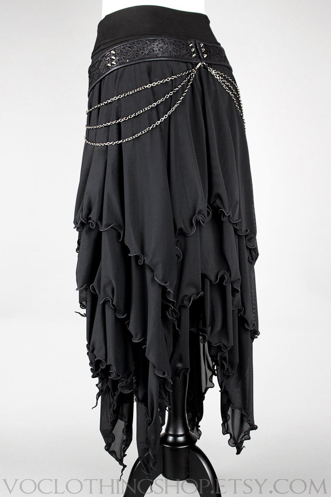 SPIKED BLACK SPARKLE Skinny Sequined Lace Handmade Tie Front Hip Belt ...