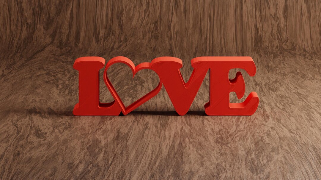 3D Printable LOVE Sign STL – Heart Shaped Letters, Valentine’s Day Gift ...