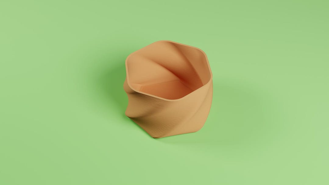 Modern Twisted Hexagon Vase STL File – 3D Printable Decorative Planter ...