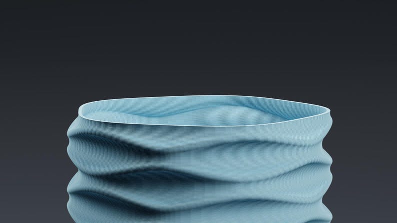 Modern Wavy Vase STL File – 3D Printed Home Decor, Contemporary Vase ...
