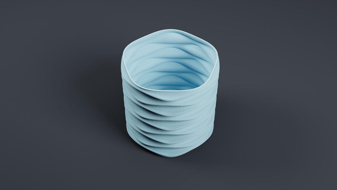 Modern Wavy Vase STL File – 3D Printed Home Decor, Contemporary Vase ...