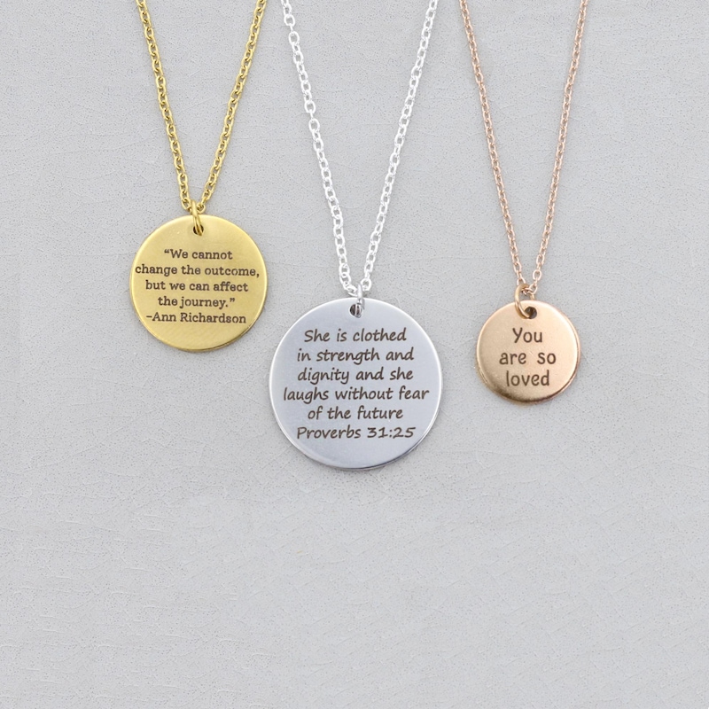 Custom Quotes Necklace - Etsy