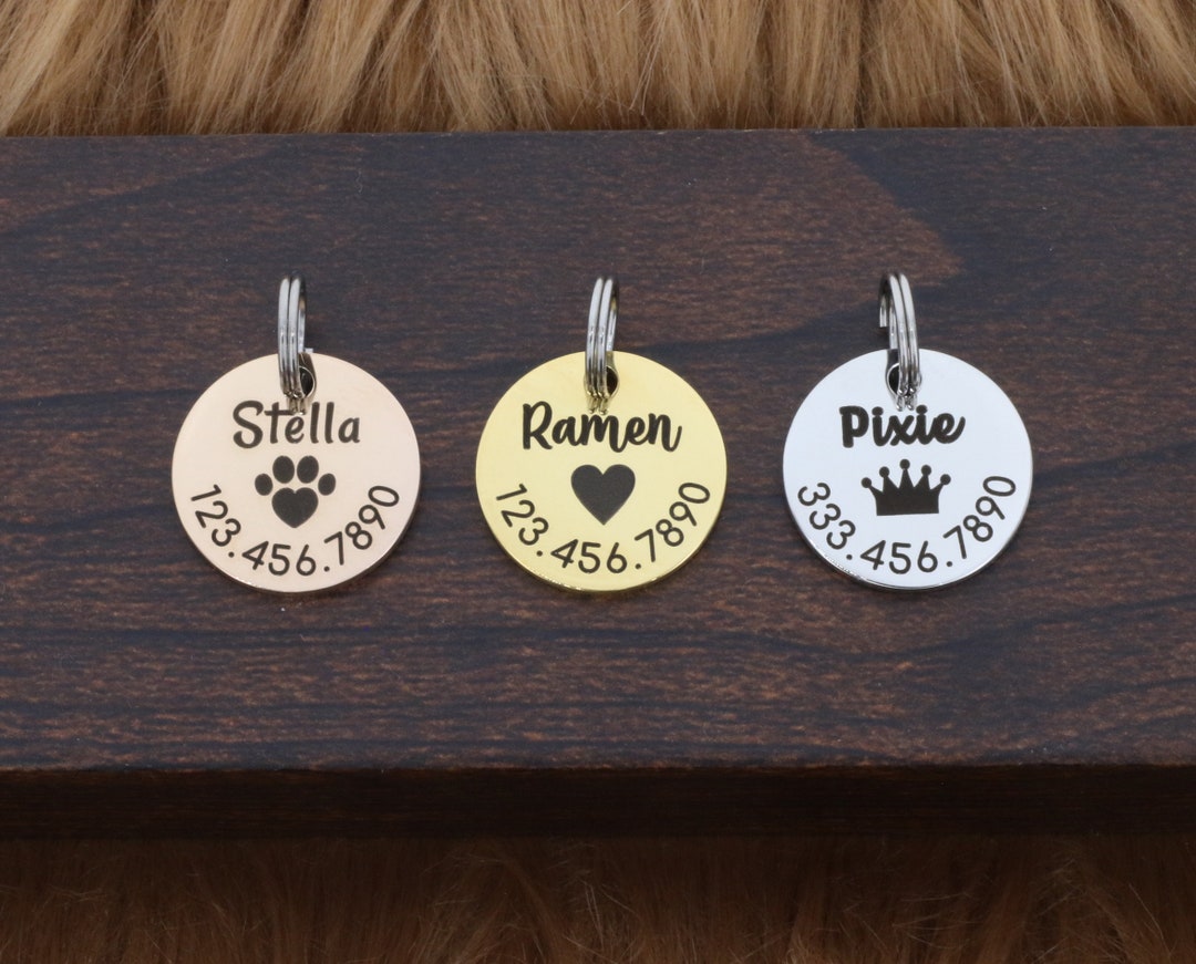 Cat ID Tag Small Personalized Pet Tag Kitty ID Tag Personalized ...