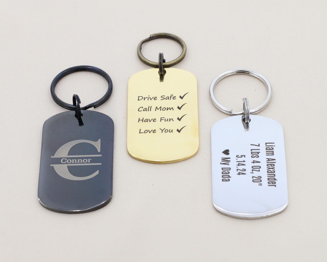 Personalized Military Dog Tag Keychain - Stainless Steel Custom ...