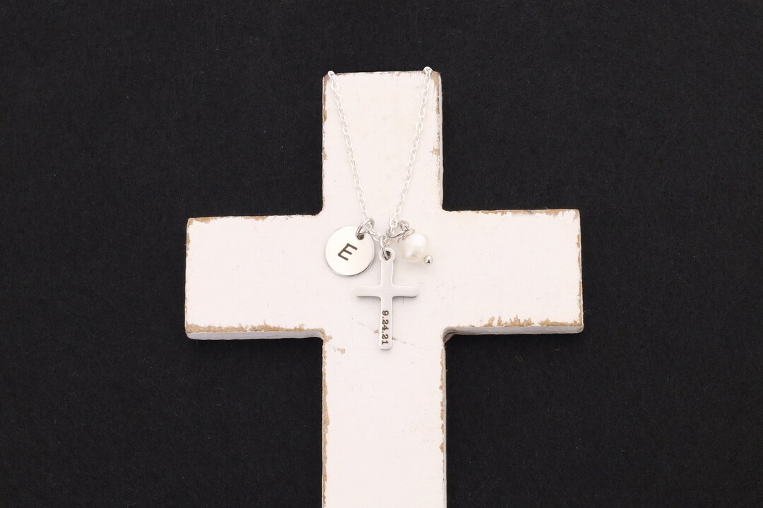 Cross Gift Custom Baptism Gift Christian Cross Jewelry First Communion ...