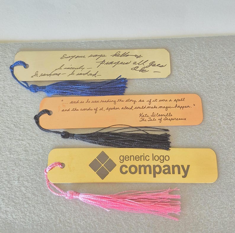 Custom Signature Bookmark: Laser Engraved Metal Reader Gift - Etsy