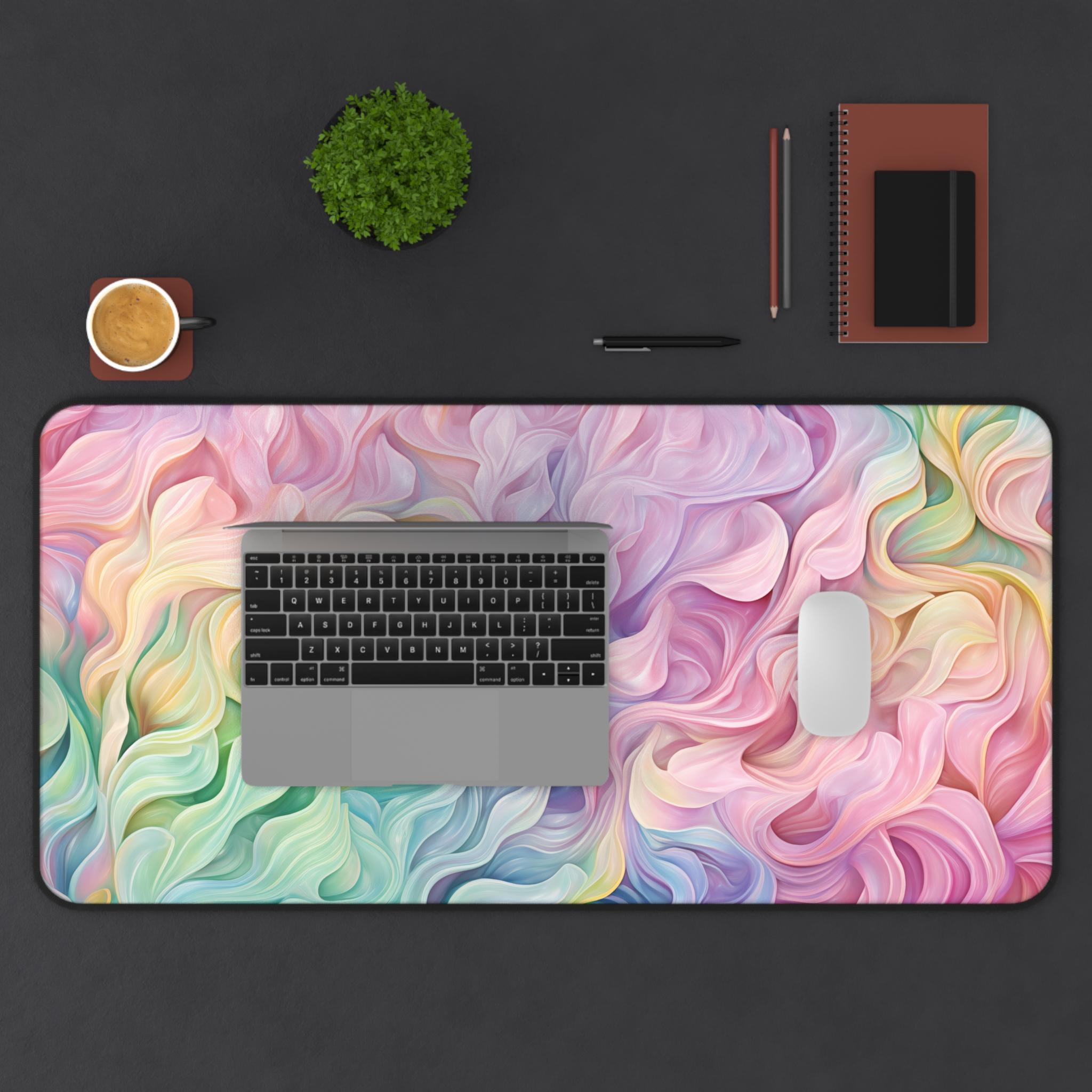Pastel Rainbow Swirl Gaming Desk Mat: Cosy Streaming Setup - Etsy