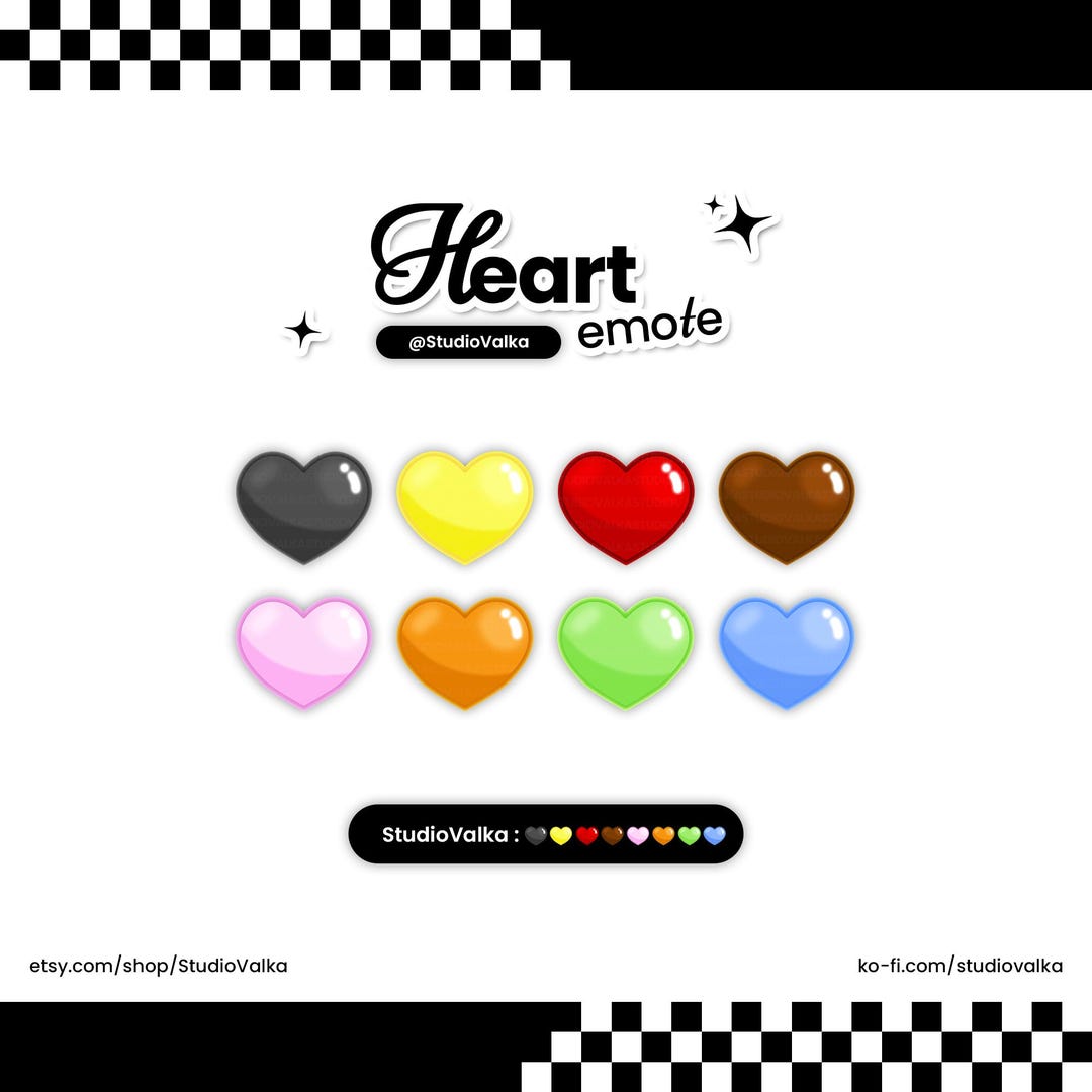 Twitch Heart Emotes Pack | Twitch Emotes Bundle for Streamers ...