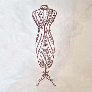 Vintage Large Red Metal Mannequin Jewellery Stand, Beautiful Wire Dress ...
