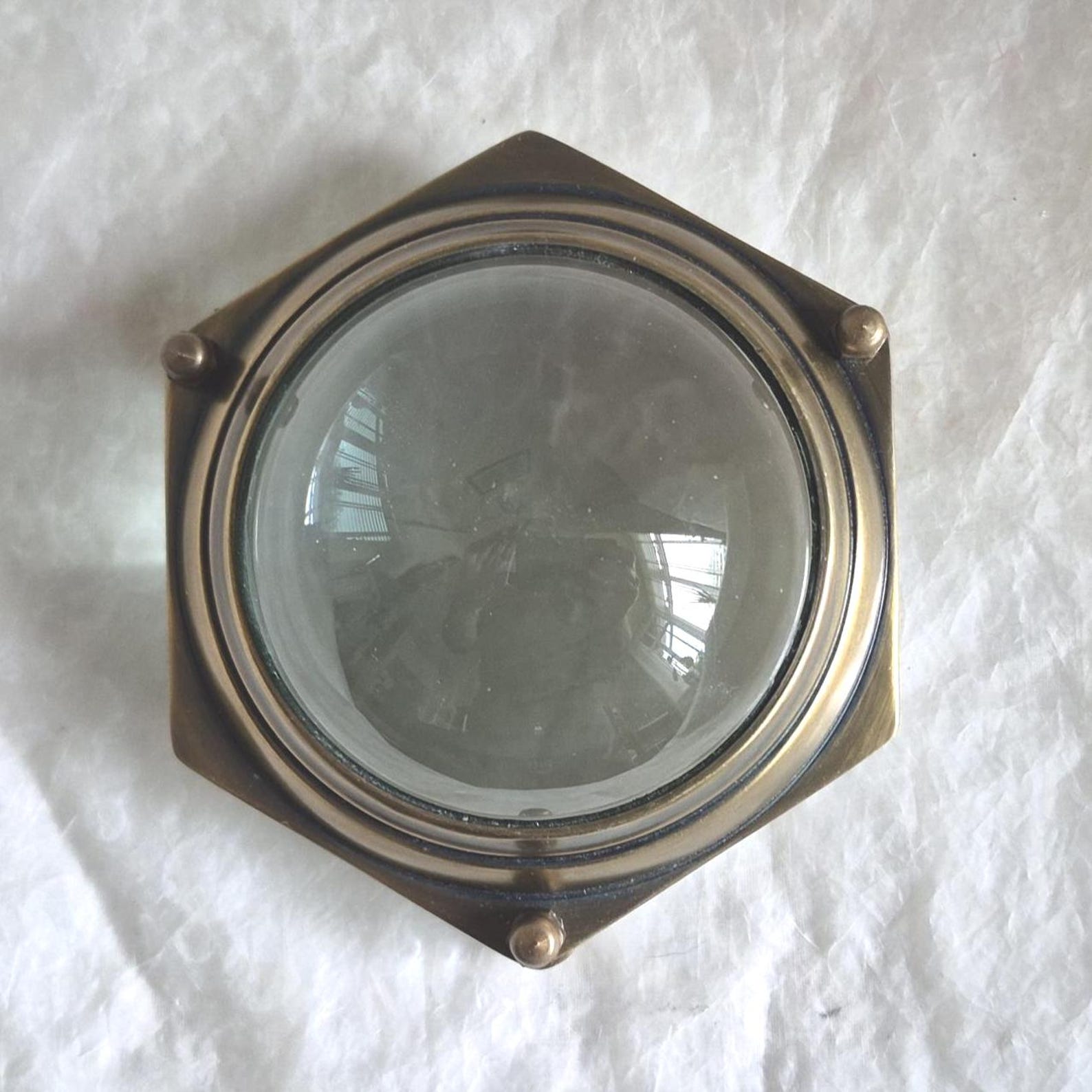 Vintage Style Brass Desktop Magnifying Glass Paperweight - W11.5cm - Etsy