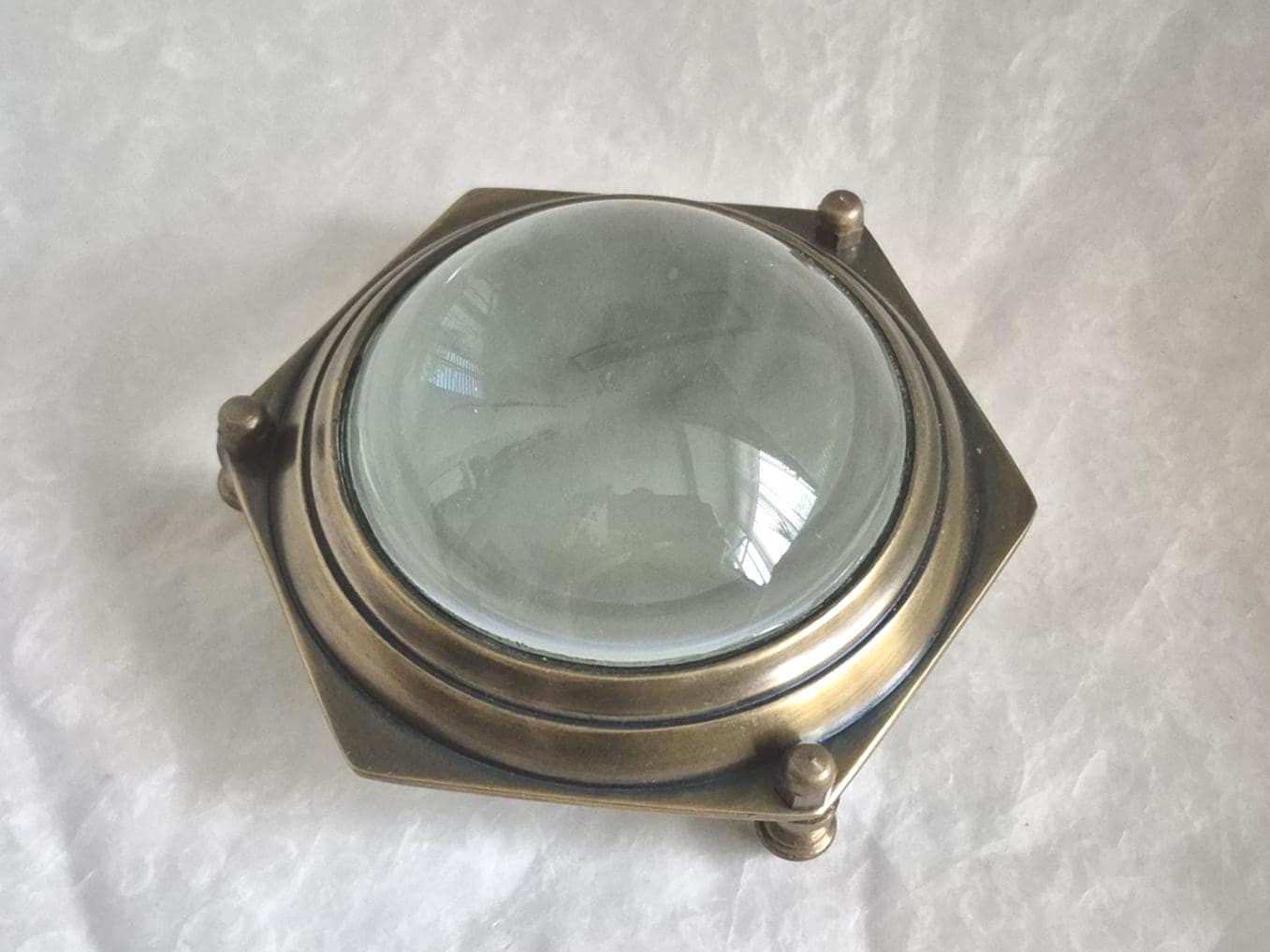 Vintage Style Brass Desktop Magnifying Glass Paperweight - W11.5cm - Etsy