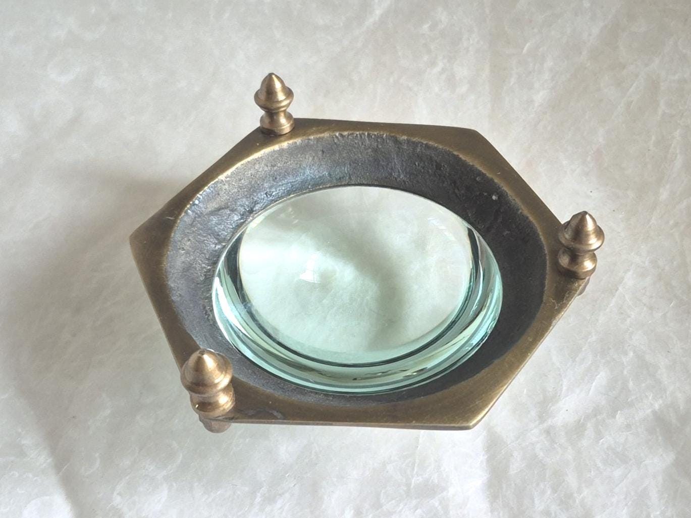 Vintage Style Brass Desktop Magnifying Glass Paperweight - W11.5cm - Etsy