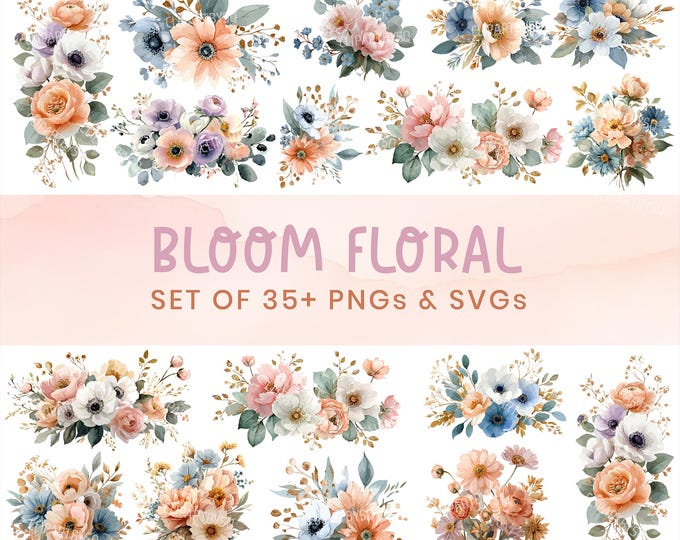 Pastel Flowers PNG Clipart, Soft Pastel Colors, Scrapbooking Floral ...